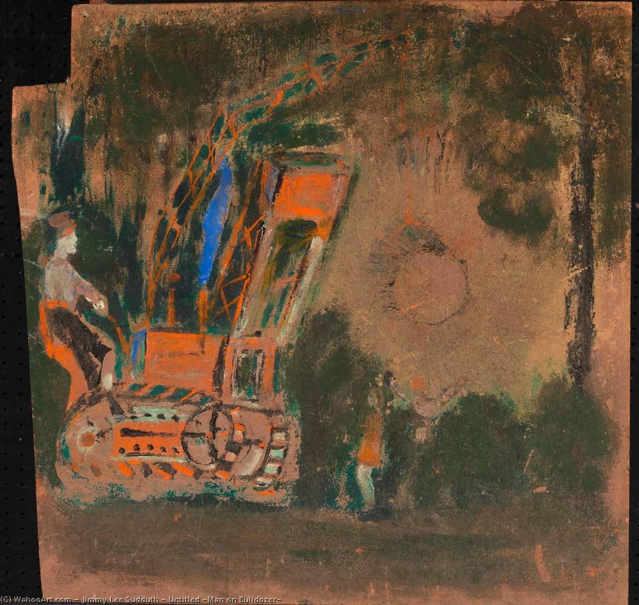 Untitled (Man on Bulldozer), 1980 by Jimmy Lee Sudduth (1910-2007 ...