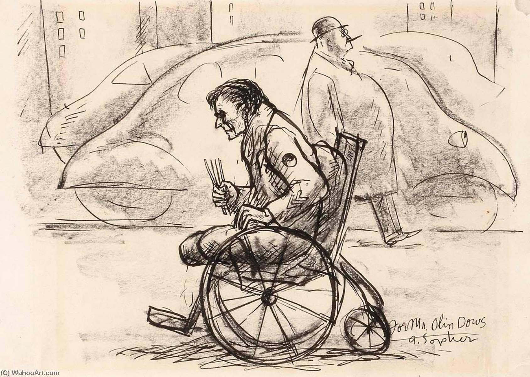 Pencil Vendor, 1934 by Aaron Sopher Aaron Sopher | WahooArt.com