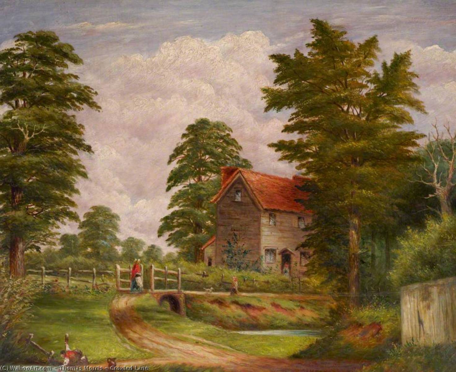 Erwerben Gemälde Reproduktionen Croxted Lane, 1850 von Thomas Morris ...