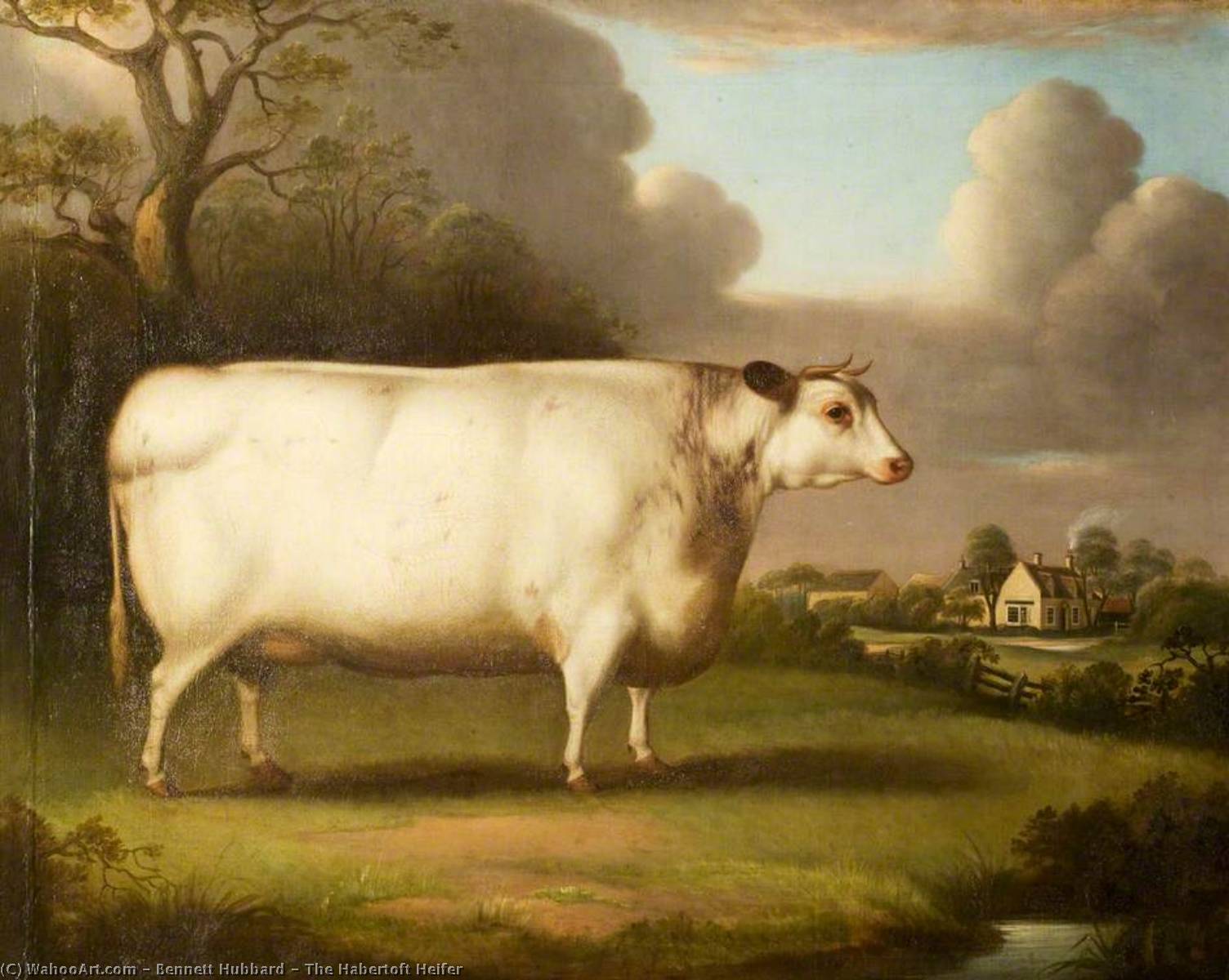 Get Paintings Reproductions The Habertoft Heifer, 1841 by Bennett Hubbard (1806-1870) | WahooArt.com