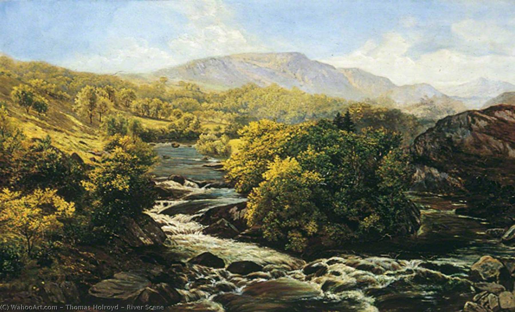 Purchase Oil Painting Replica River Scene by Thomas Holroyd (1821-1904 ...