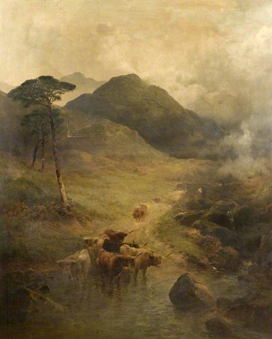 Get Paintings Reproductions Landscape with Highland Cattle by Thomas ...