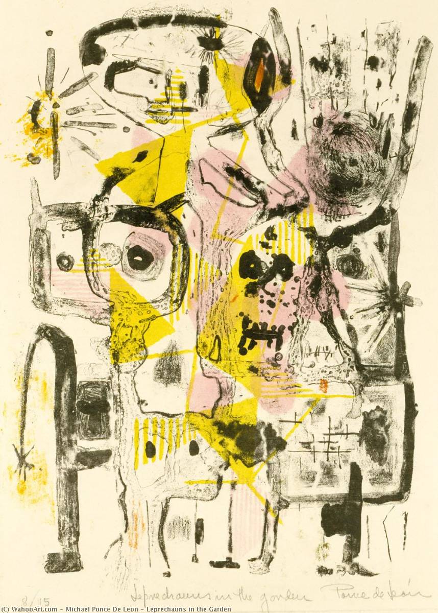 Leprechauns in il giardino, 1955 di Michael Ponce De Leon (1922-2006 ...