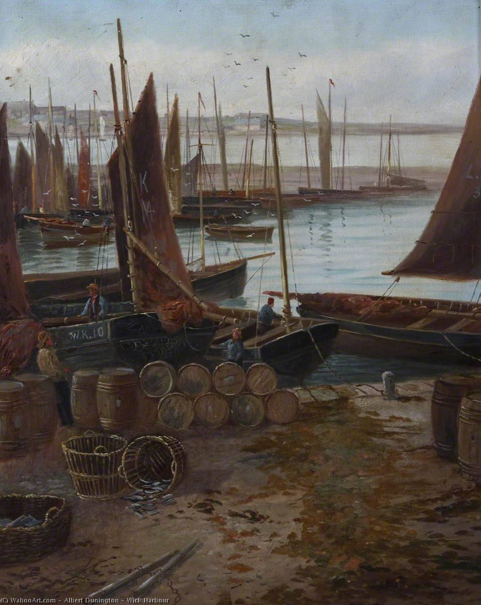 Oil Painting Replica Wick Harbour by Albert Dunington (1860-1941 ...