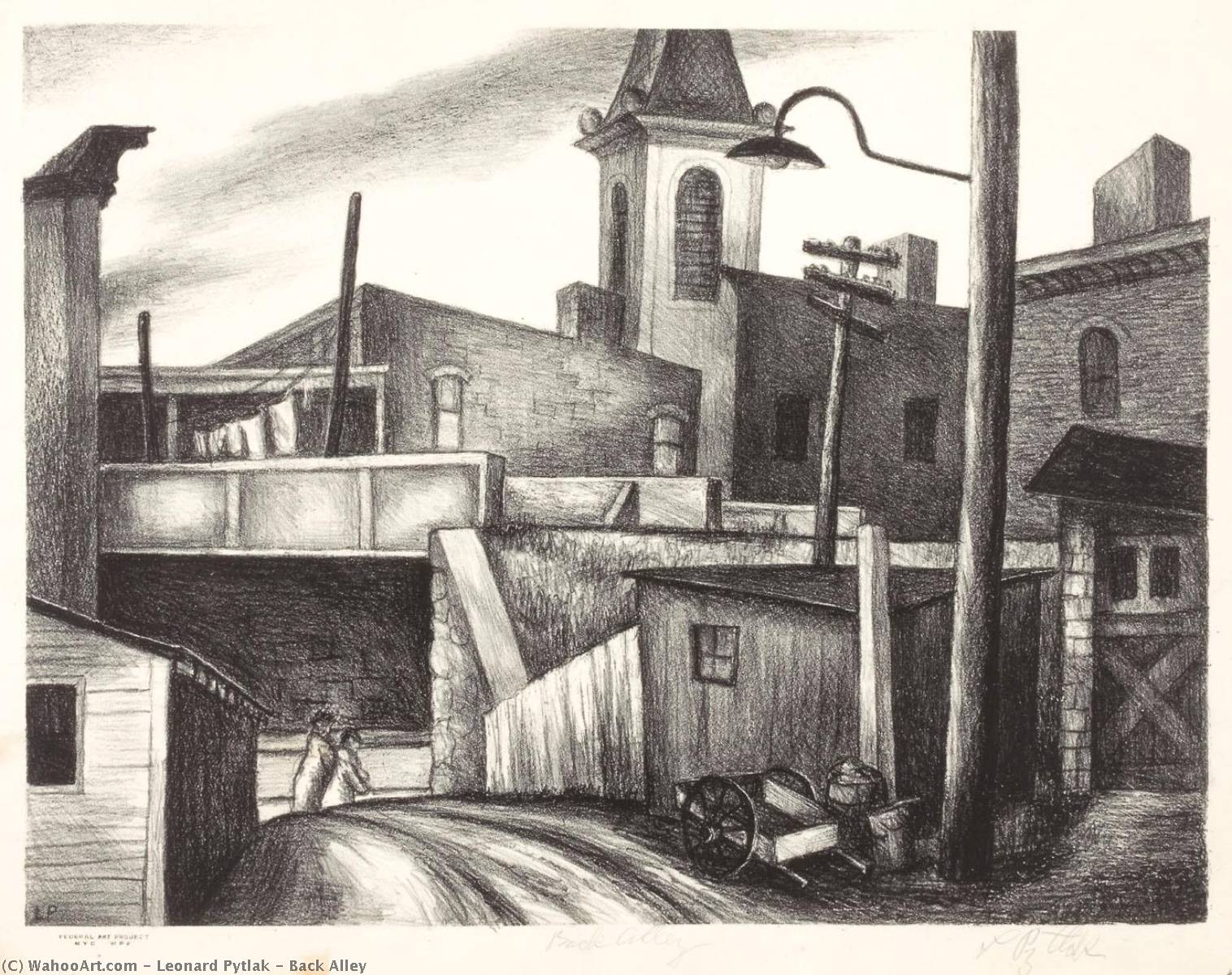 Artwork Replica Back Alley, 1943 by Leonard Pytlak (Inspired By) (1910 ...