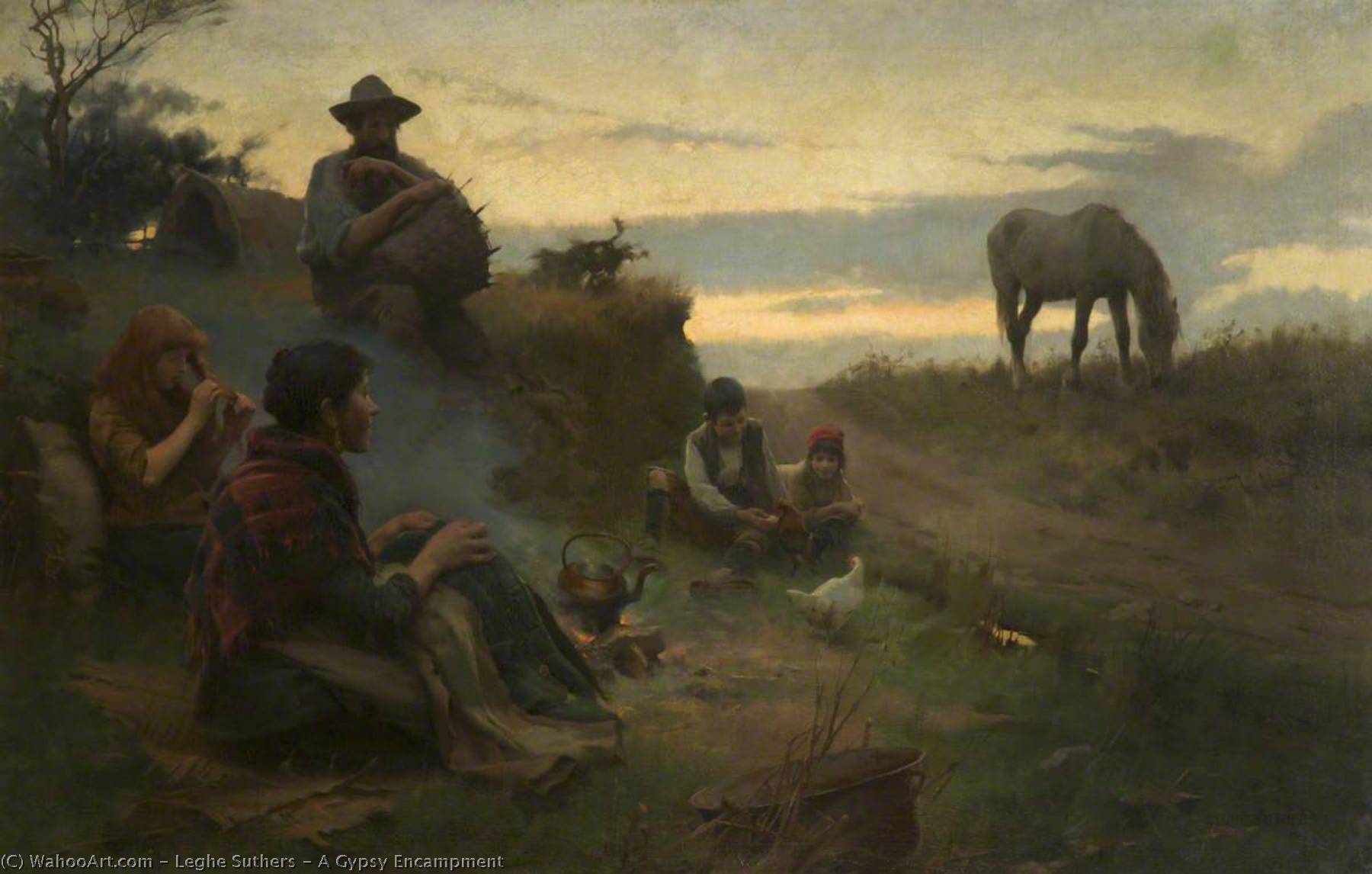 Purchase Oil Painting Replica A Gypsy Encampment, 1893 by Leghe Suthers ...