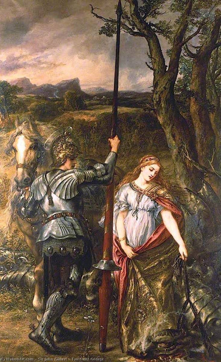 Kunstreproduktionen Fair Saint George, 1881 von John Gilbert (1817-1897 ...