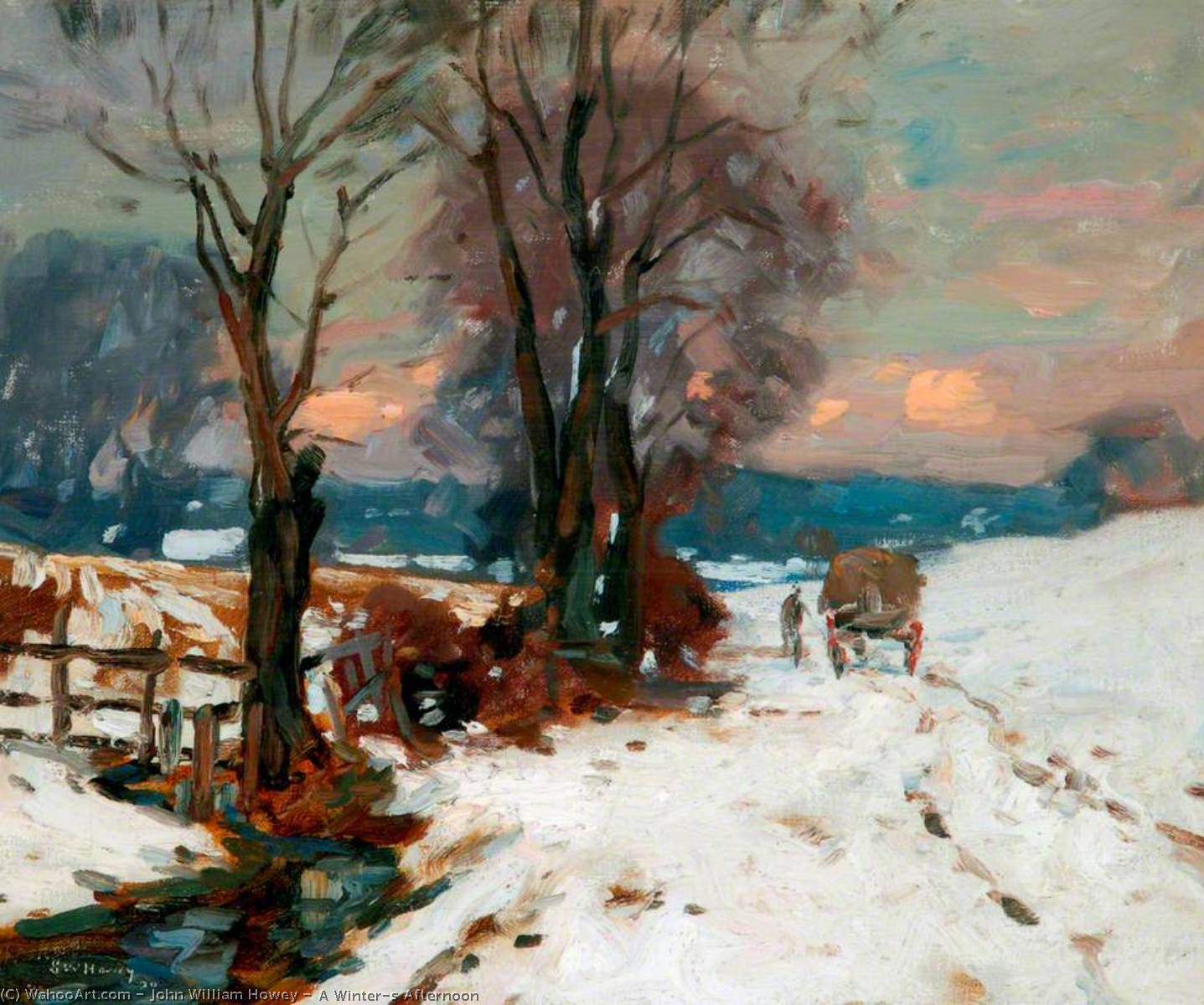 Get Art Reproductions A Winter`s Afternoon, 1920 by John William Howey ...