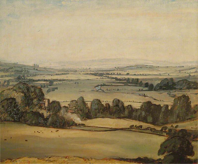 Museum Art Reproductions Bramber, West Sussex, from the South Downs ...