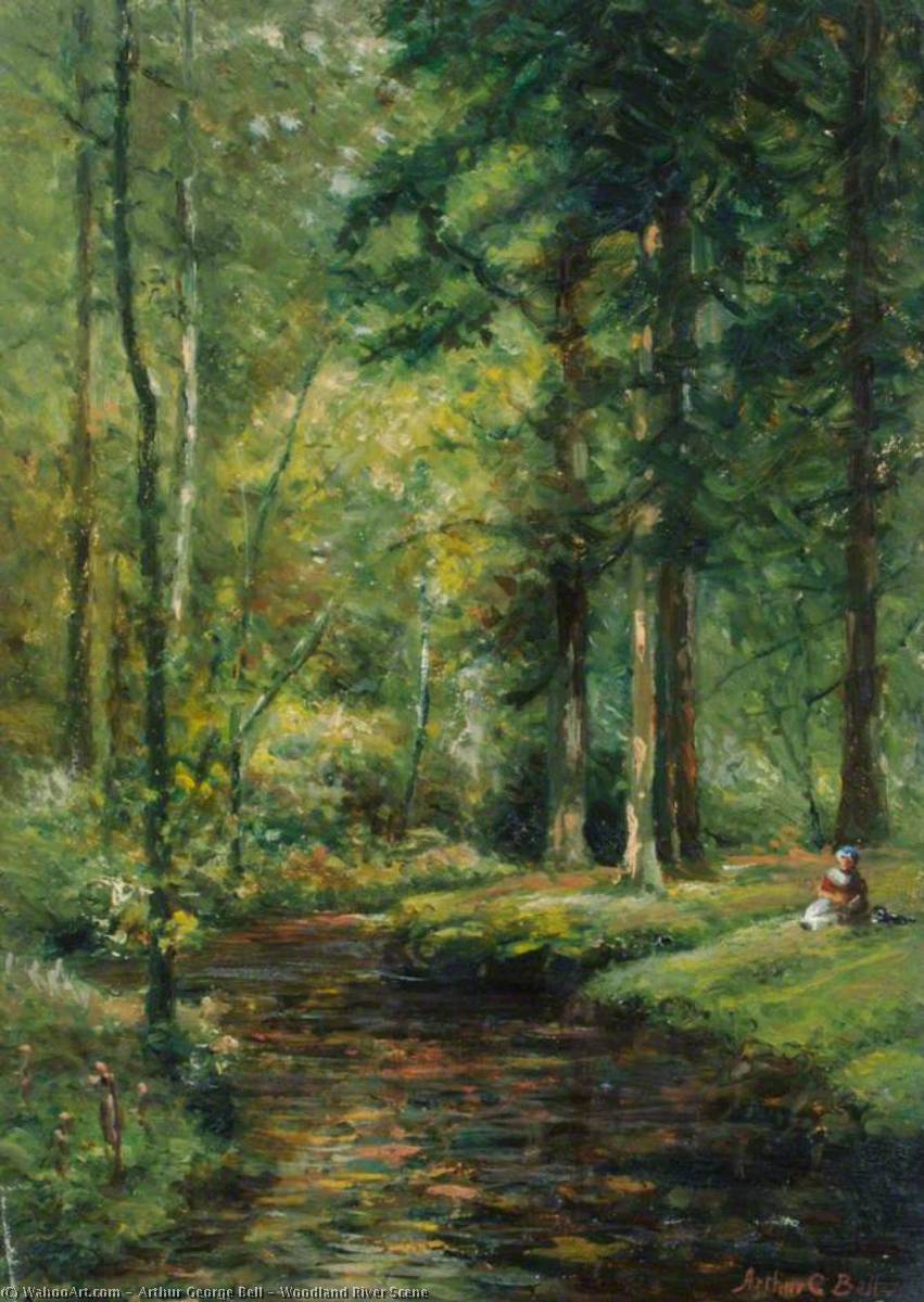 Woodland River Scene por Arthur George Bell Arthur George Bell ...