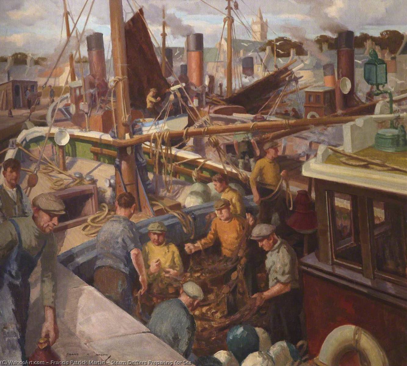 Steam Drifters Preparing for Sea by Francis Patrick Martin Francis ...