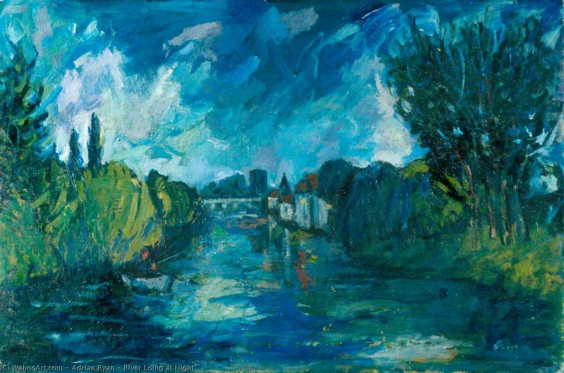 Obter Reproduções De Belas Artes River Loing at Night, 1948 por Adrian ...