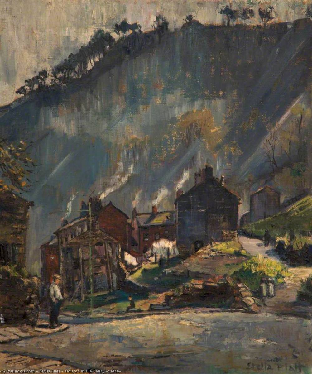 Houses in the Valley (verso) by Stella Platt (1913-2011) Stella Platt ...