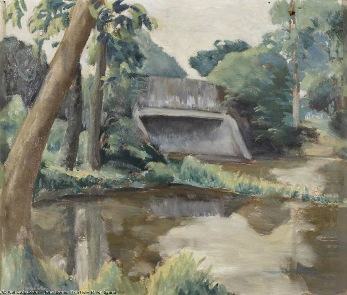Kunstreproduktionen | fluss szene, 1947 von John Lomer Thirtle ...