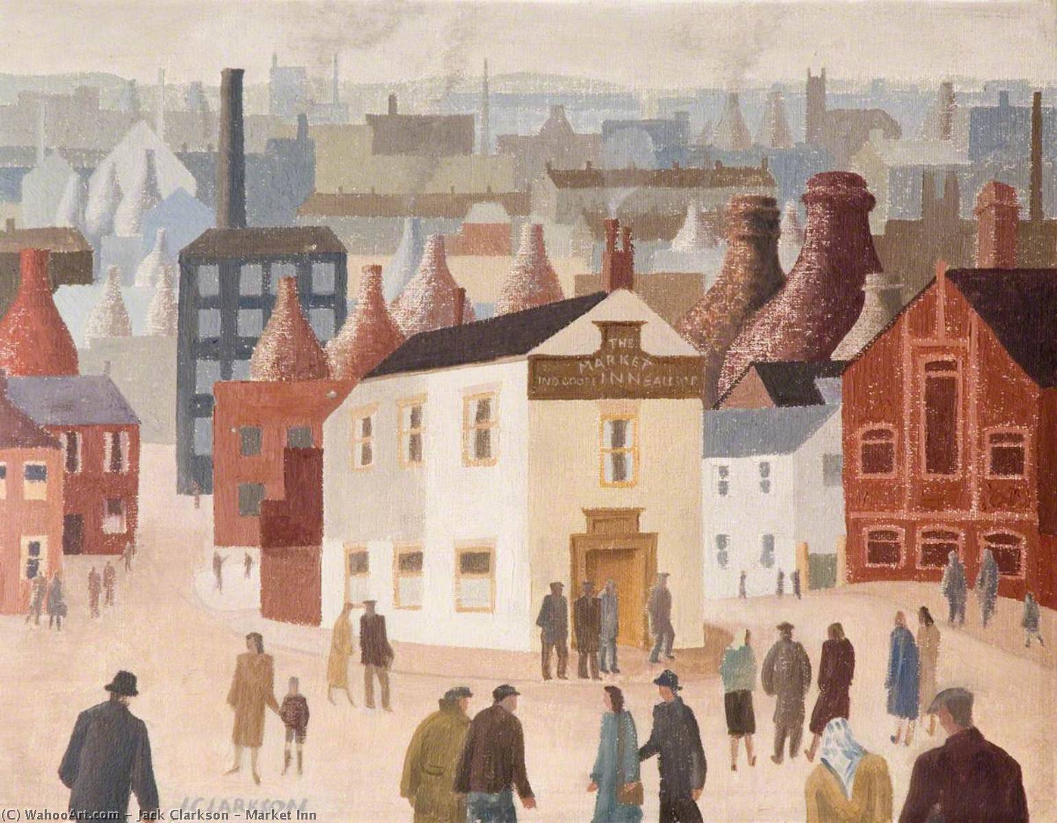 Oil Painting Replica Market Inn by Jack Clarkson (Inspired By) (1906 ...