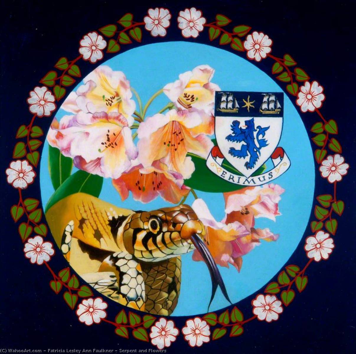 Serpent and Flowers by Patricia Lesley Ann Faulkner Patricia Lesley Ann ...