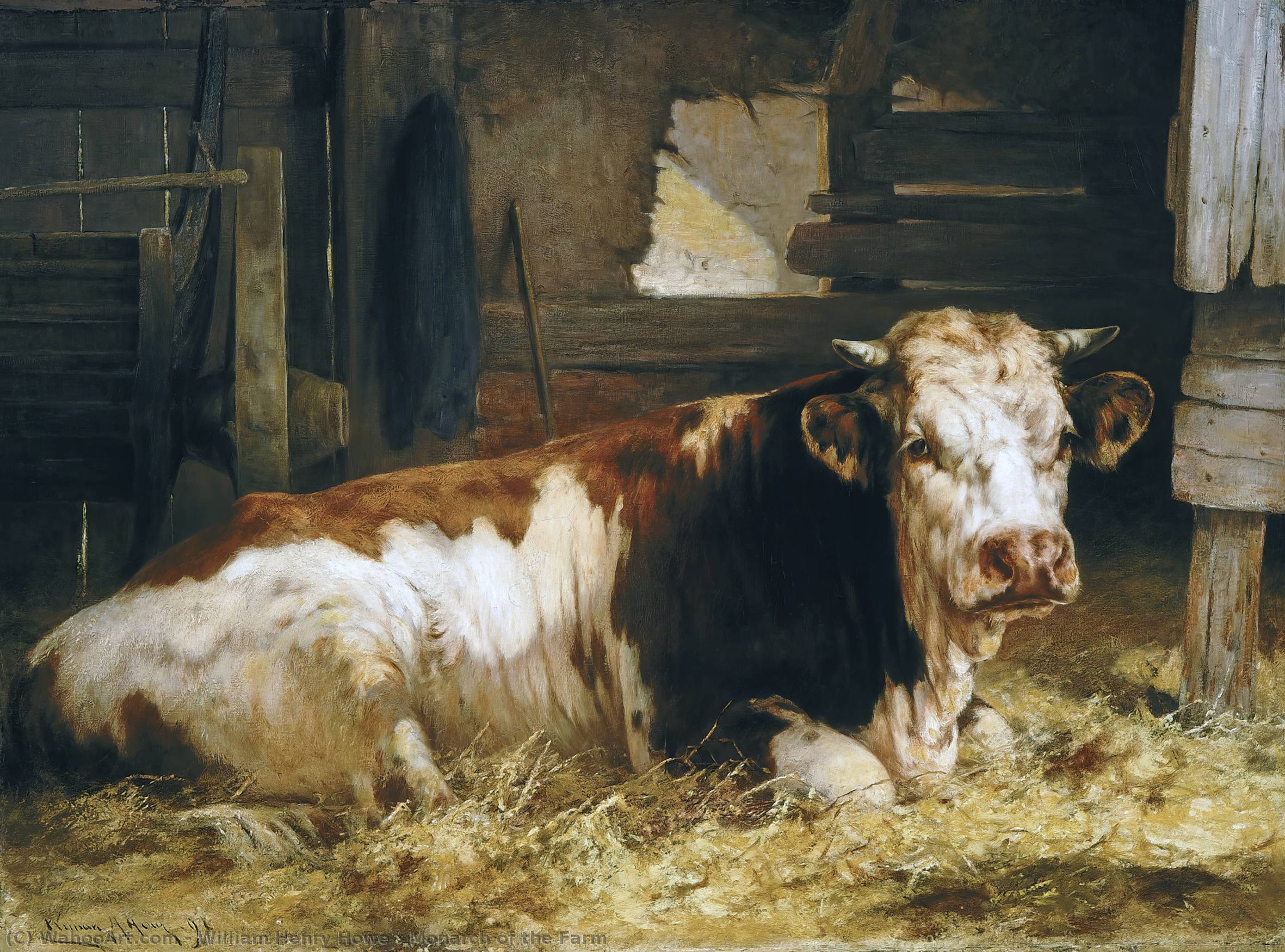 Paintings Reproductions Monarch of the Farm, 1891 by William Henry Howe ...