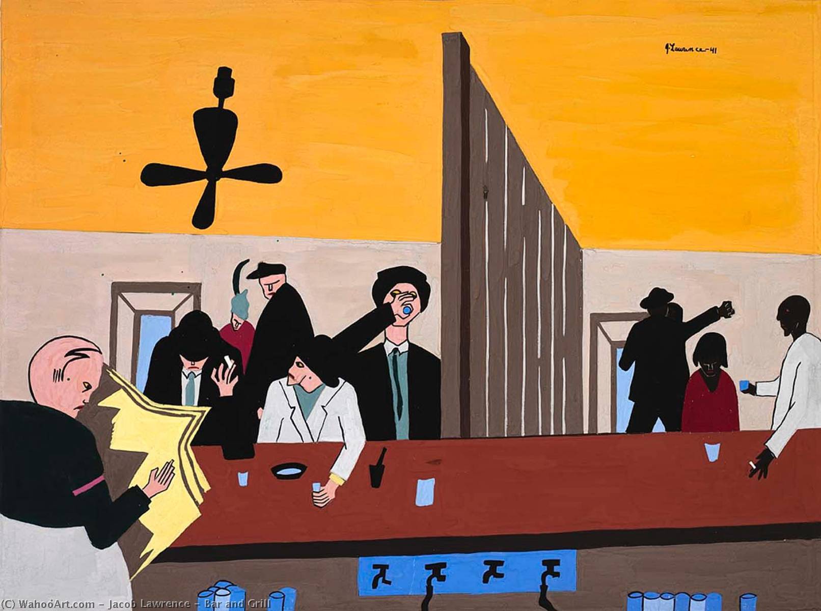 Bar y Grill, 1941 de Jacob Lawrence (1917-2000, United States) Jacob ...