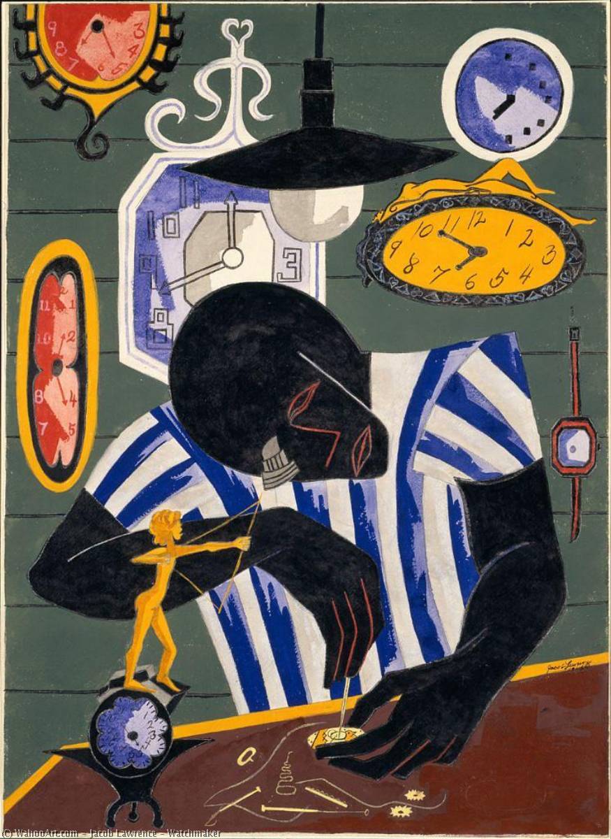 Watchmaker, 1946 by Jacob Lawrence (1917-2000, United States) Jacob ...