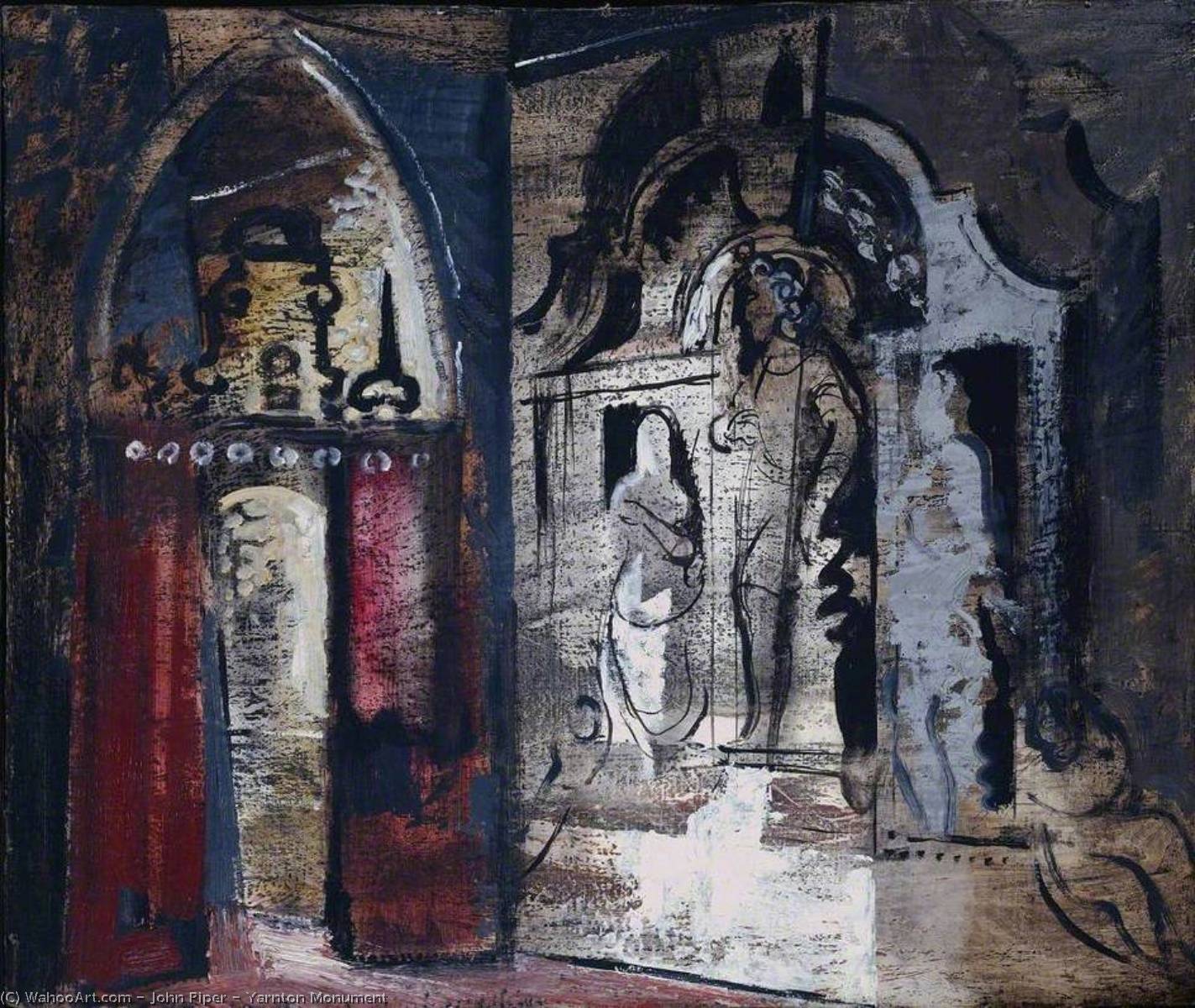 Reproduções De Belas Artes Monumento de Yarnton, 1947 por John Piper ...