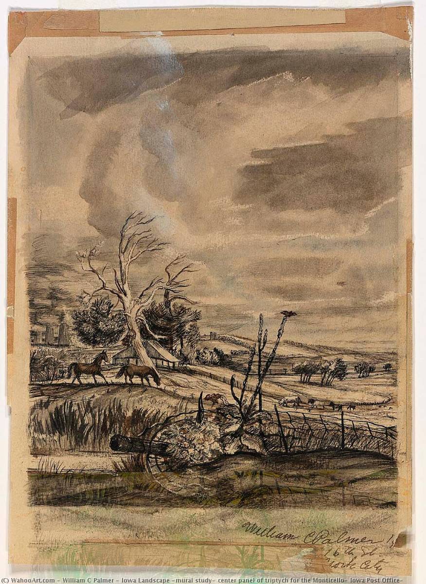 Pedir Reproducciones De Arte Paisaje de Iowa (estudio rural, panel ...