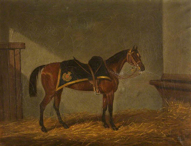 Get Art Reproductions A Bay Charger in His Stable, 1846 by James Loder ...