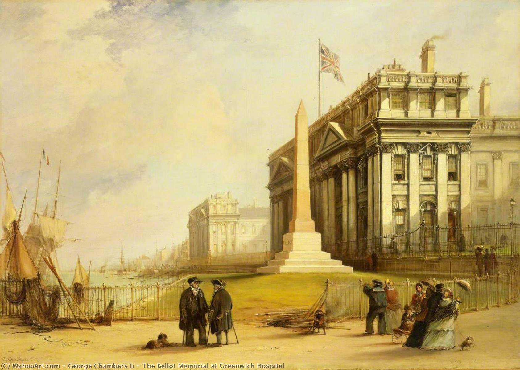 The Bellot Memorial at Greenwich Hospital, 1857 by George Chambers Ii ...