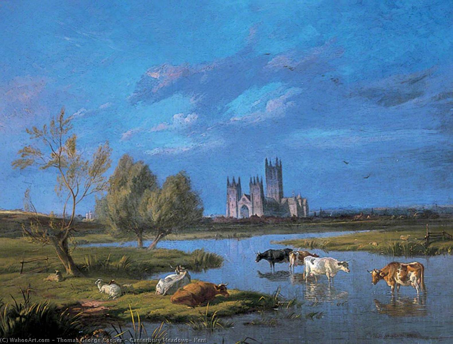 Canterbury Meadows, Kent, 1875 de Thomas George Cooper Thomas George ...