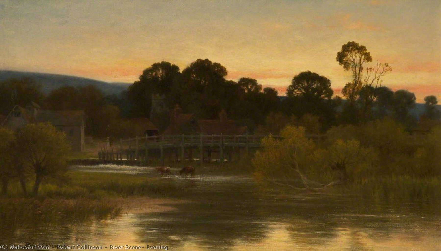 River Scene, Evening by Robert Collinson Robert Collinson | WahooArt.com