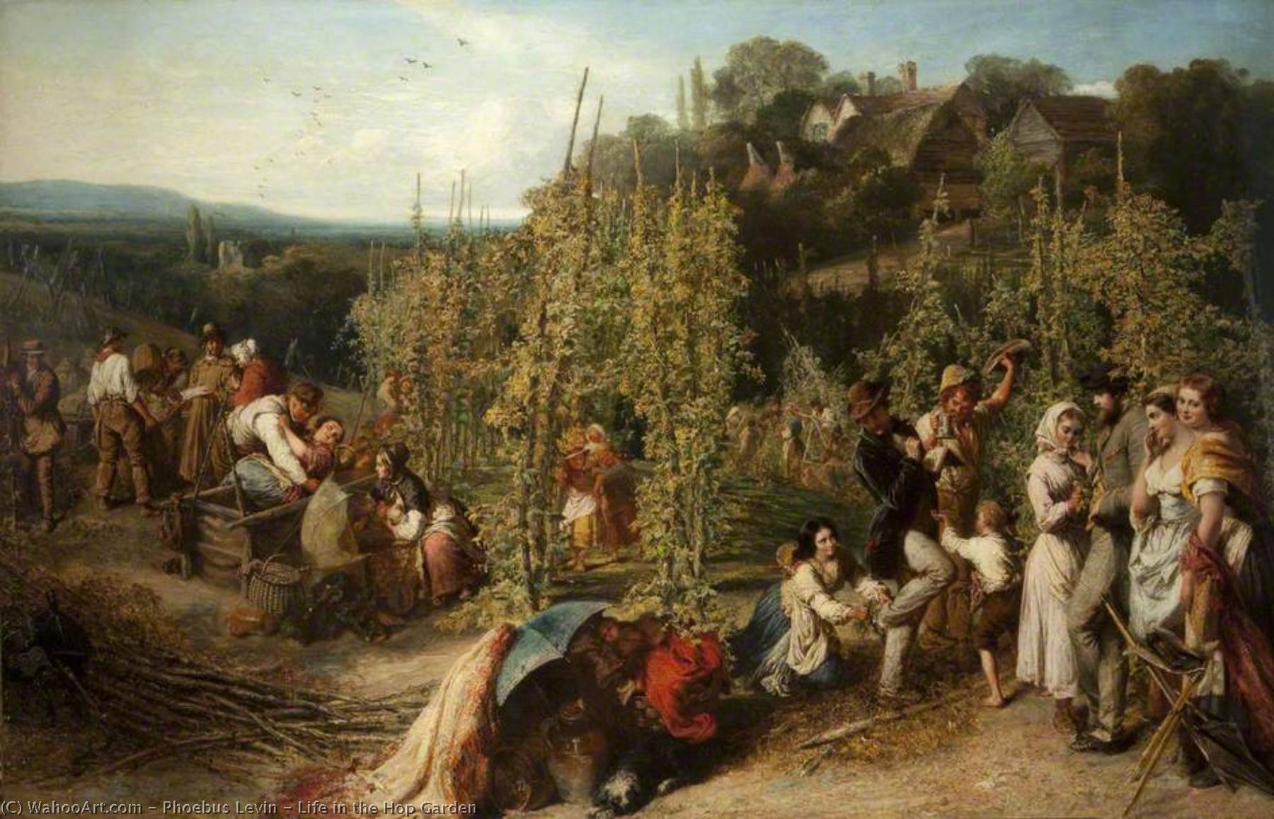 Life in the Hop Garden, 1859 by Phoebus Levin Phoebus Levin | WahooArt.com