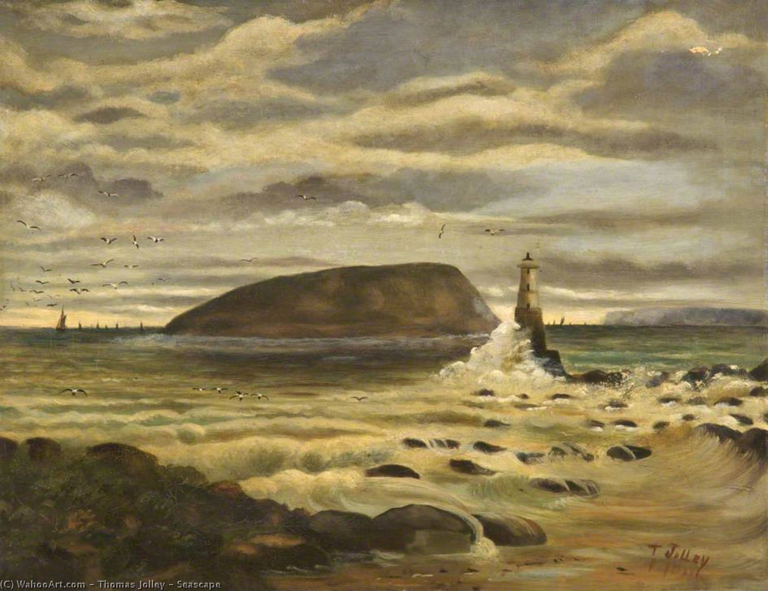 Seascape, 1890 de Thomas Jolley Thomas Jolley | WahooArt.com