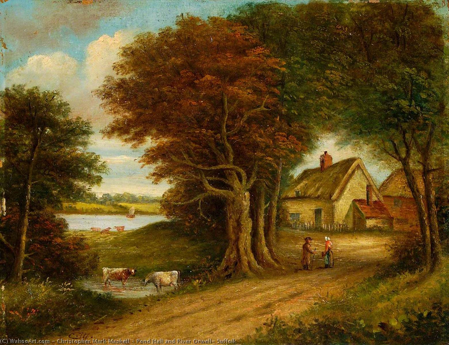 Pond Hall e Rio Orwell, Suffolk, 1920 por Christopher Mark Maskell ...
