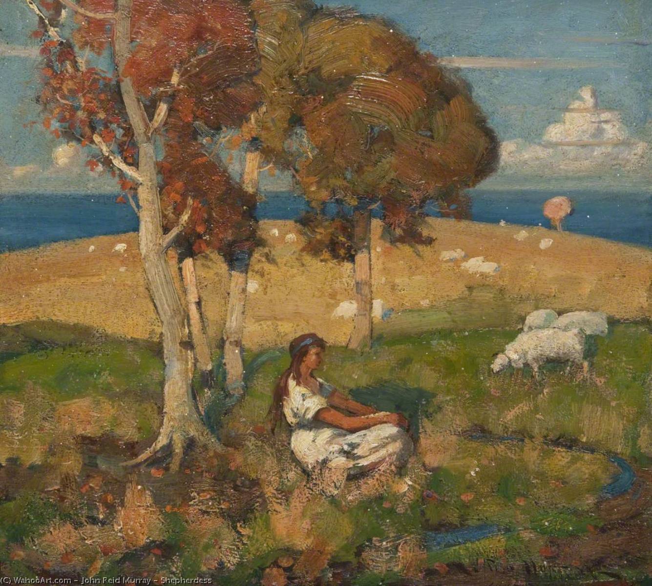 Shepherdess, 1902 by John Reid Murray John Reid Murray | WahooArt.com