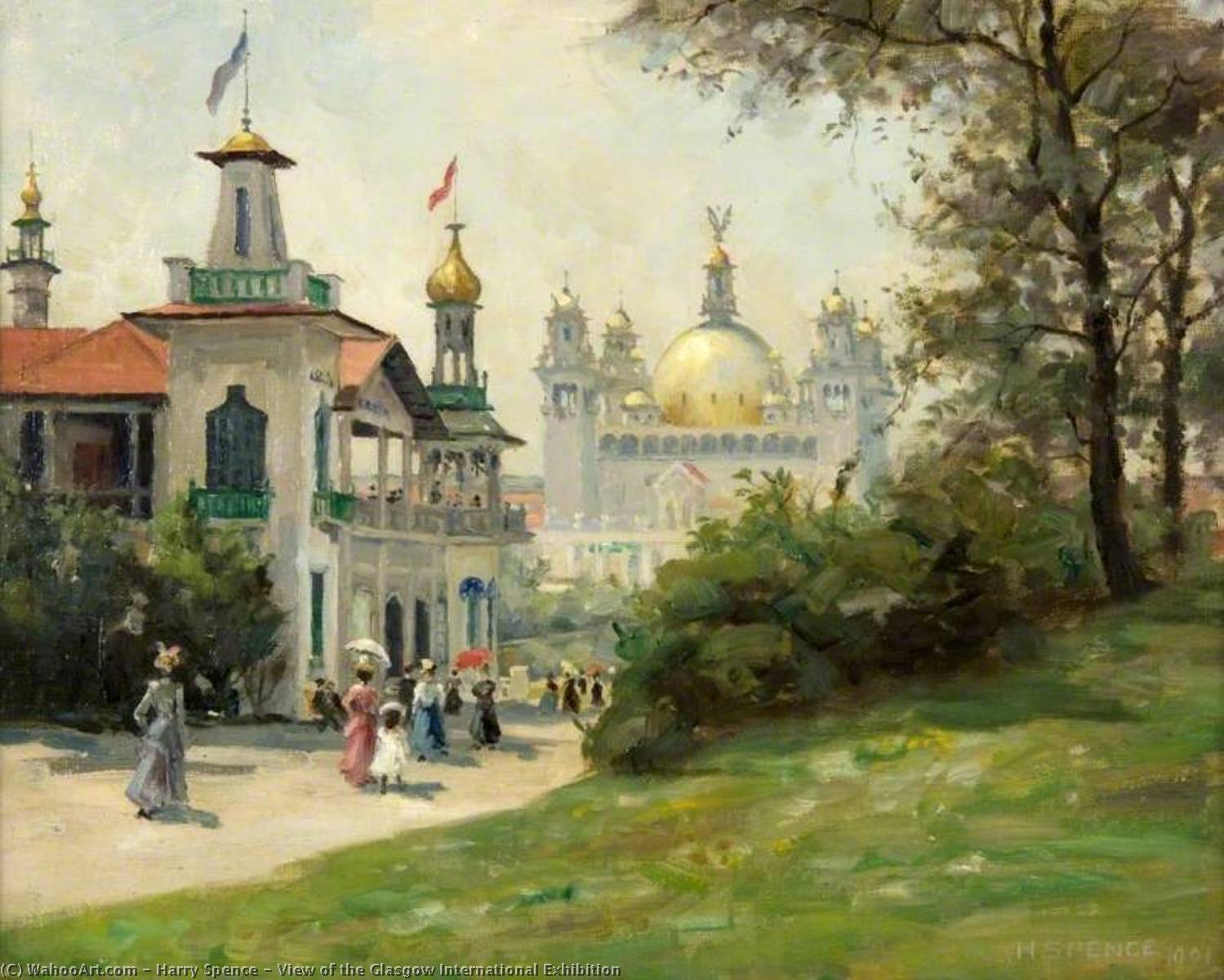 View of the Glasgow International Exhibition, 1901 by Harry Spence ...
