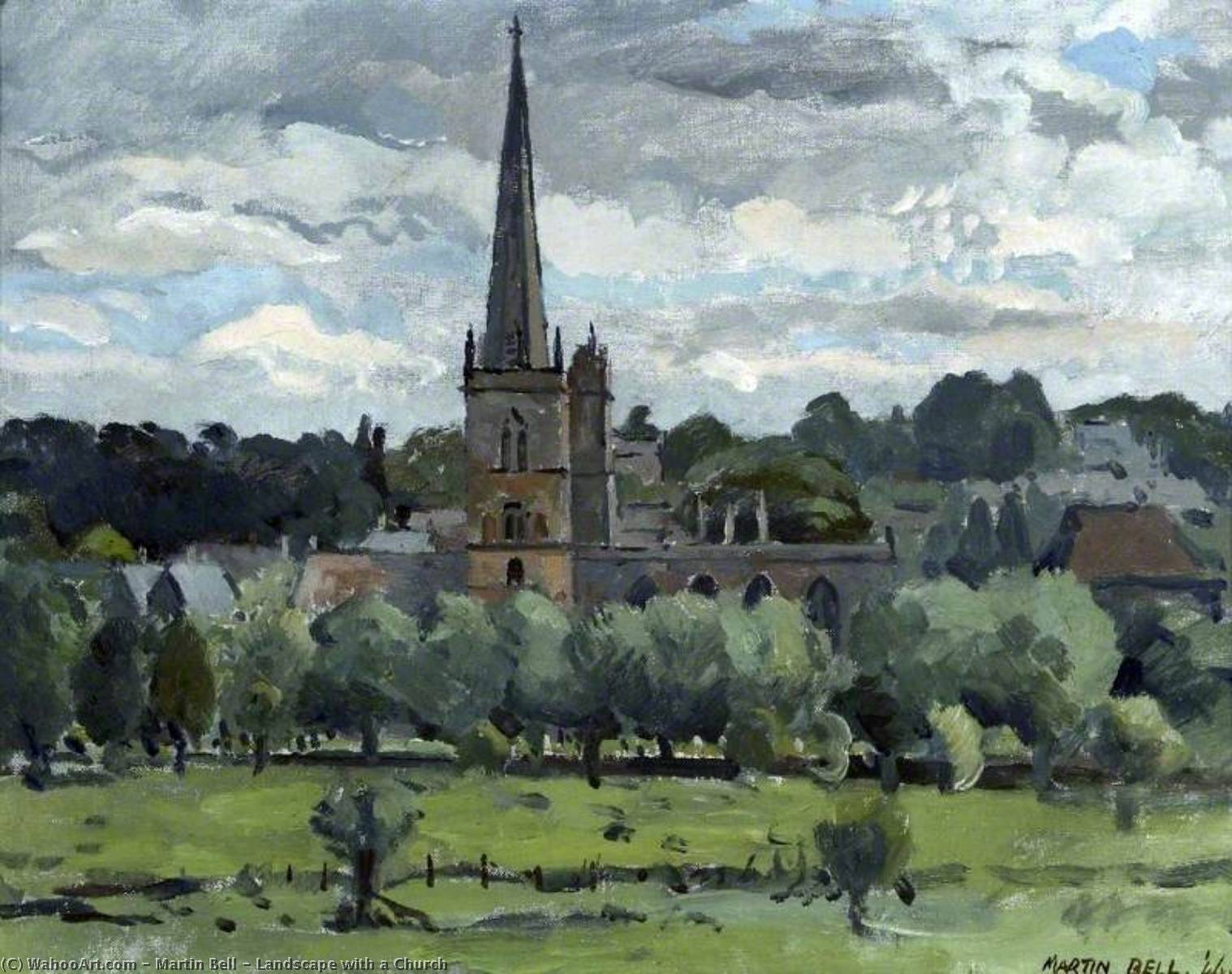 Landscape with a Church, 1944 by Martin Bell Martin Bell | WahooArt.com