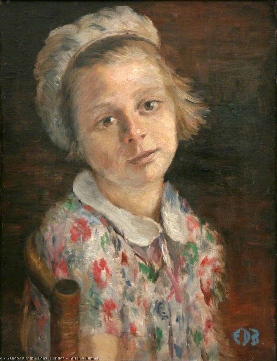 Girl in a Bonnet by Edna D Bridge Edna D Bridge | WahooArt.com