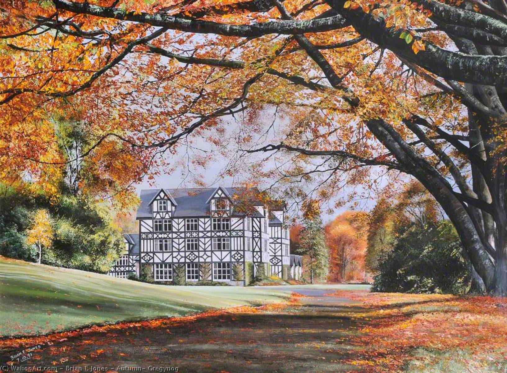 Autumn, Gregynog, 1991 by Brian E Jones Brian E Jones | WahooArt.com