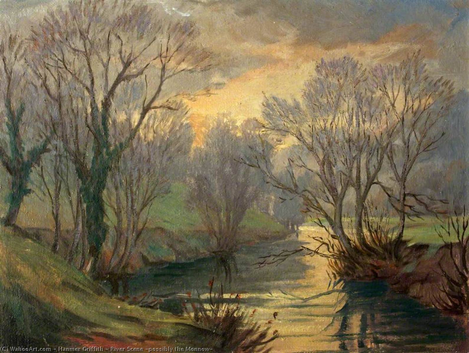 River Scene (possibly the Monnow) by Hanmer Griffith Hanmer Griffith ...