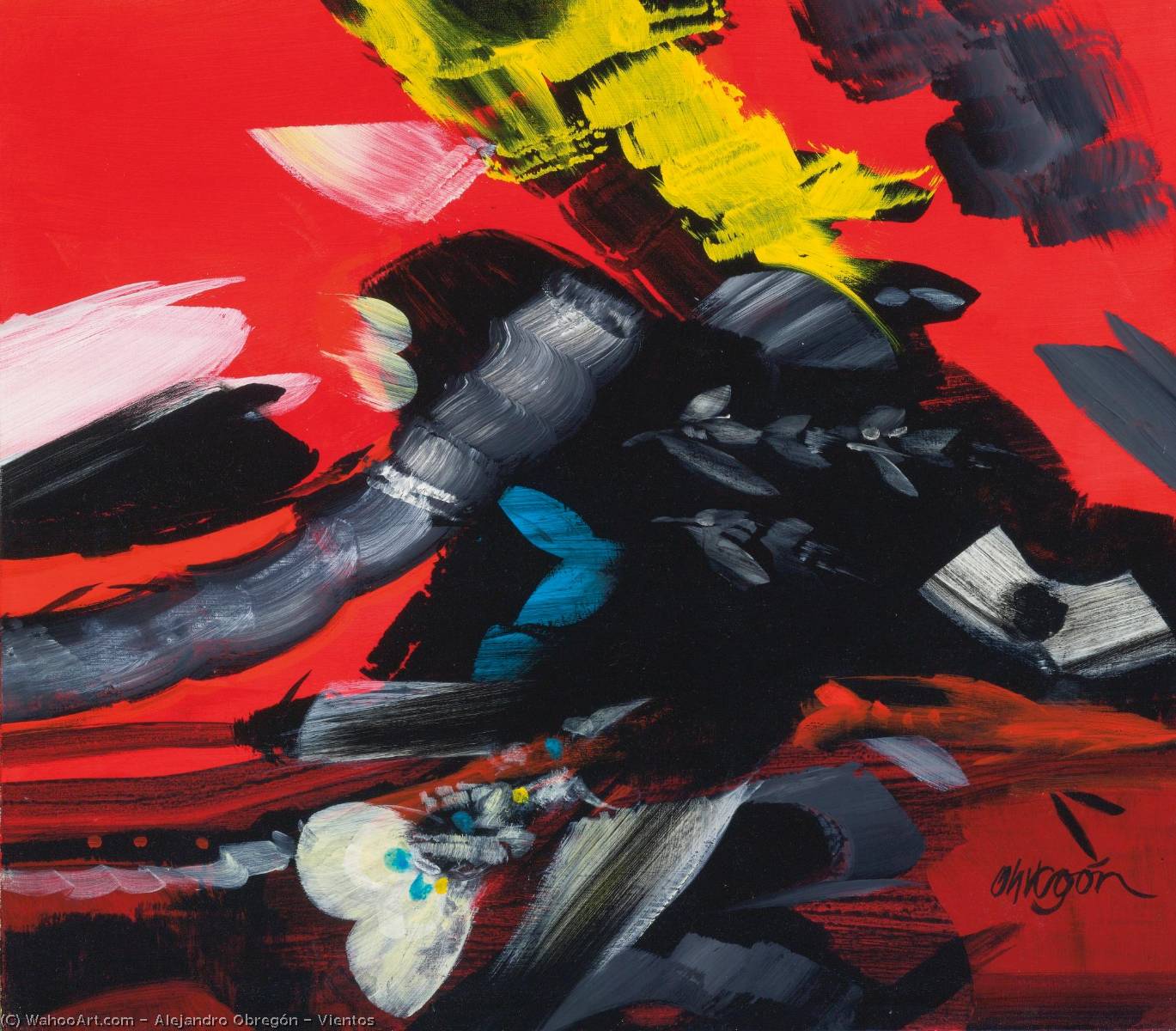 Artwork Replica Vientos by Alejandro Obregón (Inspired By) (1920-1992, Spain) | WahooArt.com