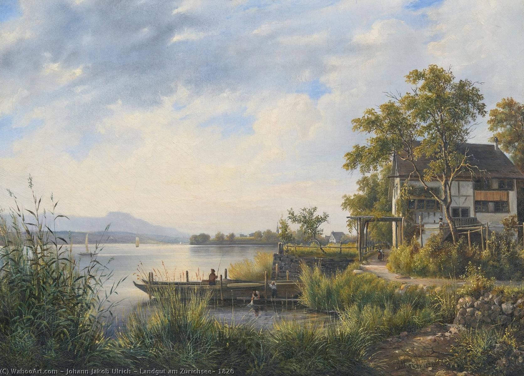 Landgut am Zürichsee, 1826 de Johann Jakob Ulrich Johann Jakob Ulrich ...
