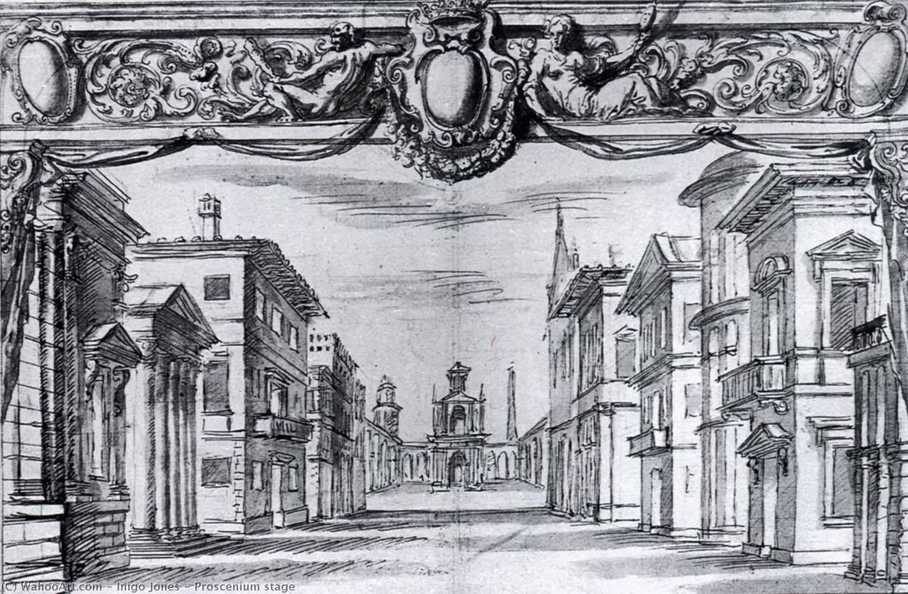 Reproductions D'art Proscenium stage, 1600 de Inigo Jones (1573-1652 ...