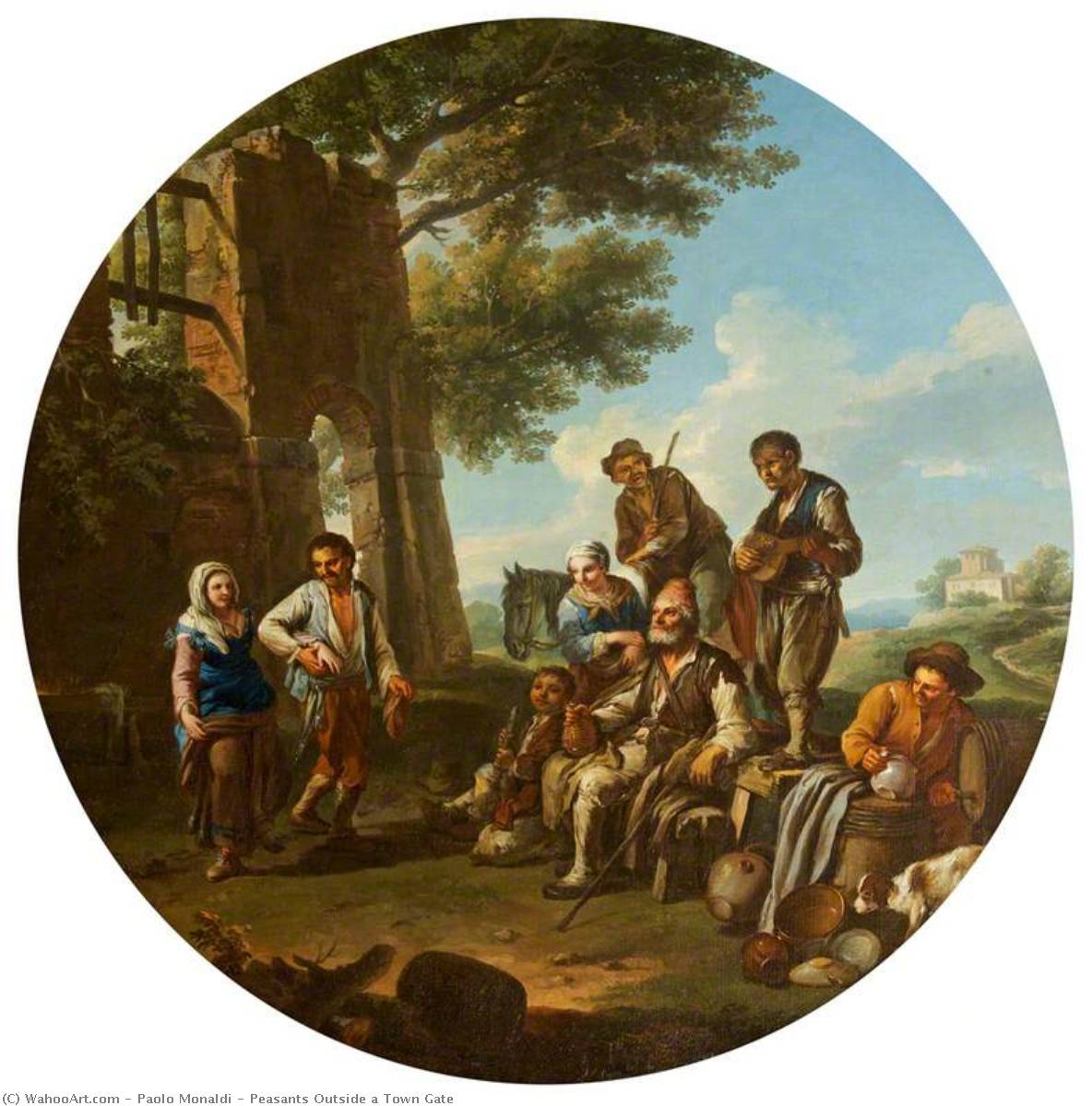 Grabados De Calidad Del Museo Campesinos fuera de la puerta de la ...