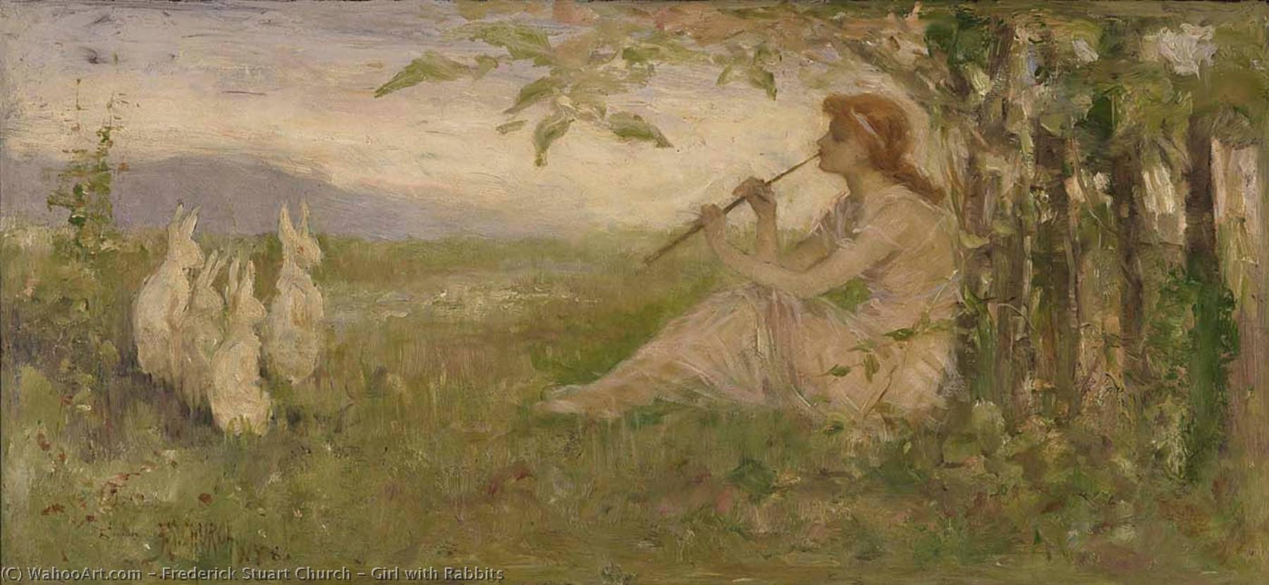 Buy Museum Art Reproductions Girl with Rabbits, 1886 by Frederick ...