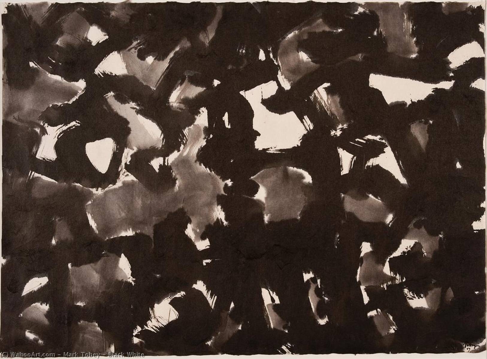 Reproducciones De Pinturas Blanco Negro, 1957 de Mark Tobey (Inspirado ...