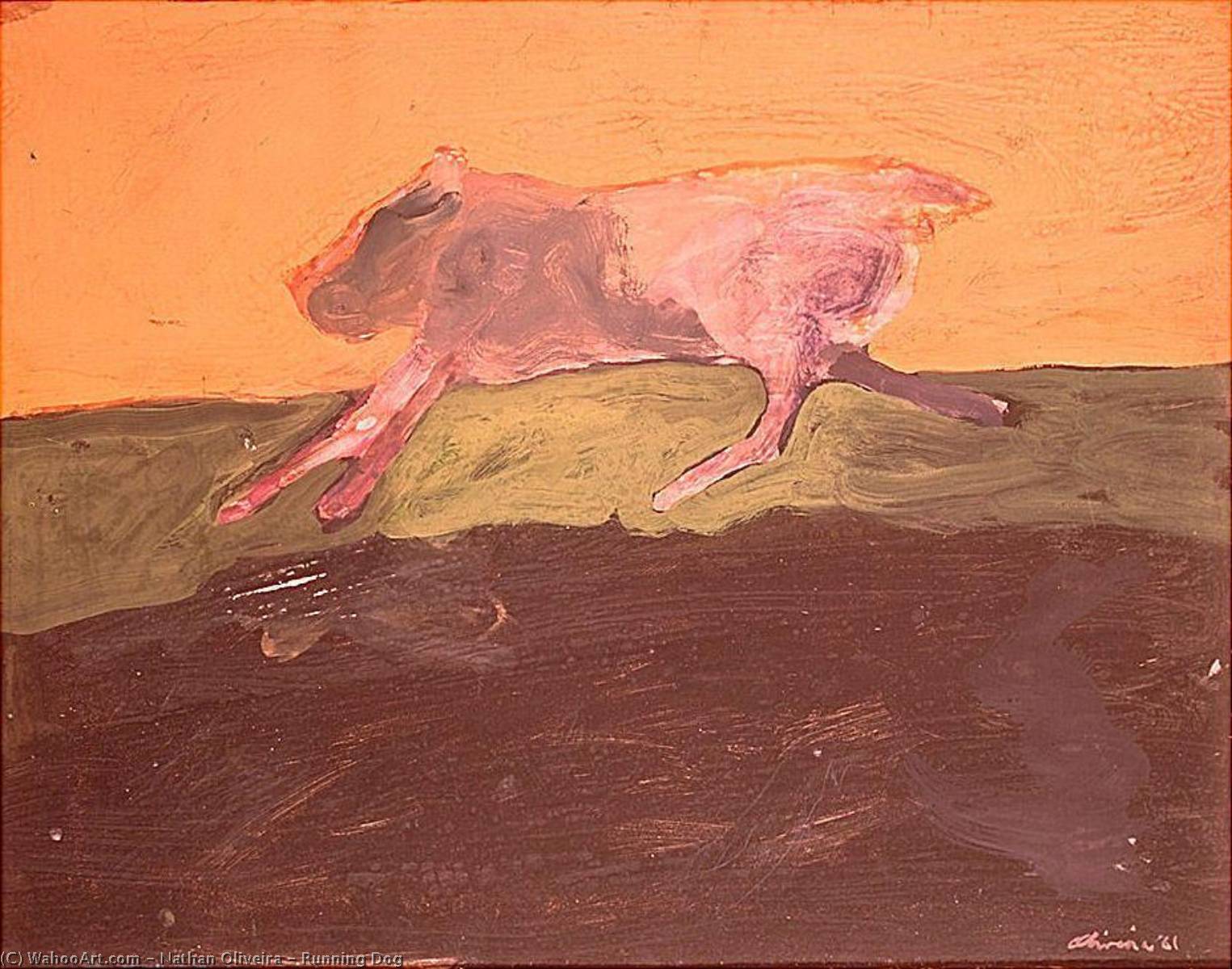 Running Dog, 1961 by Nathan Oliveira (1928-2010, United States) Nathan ...
