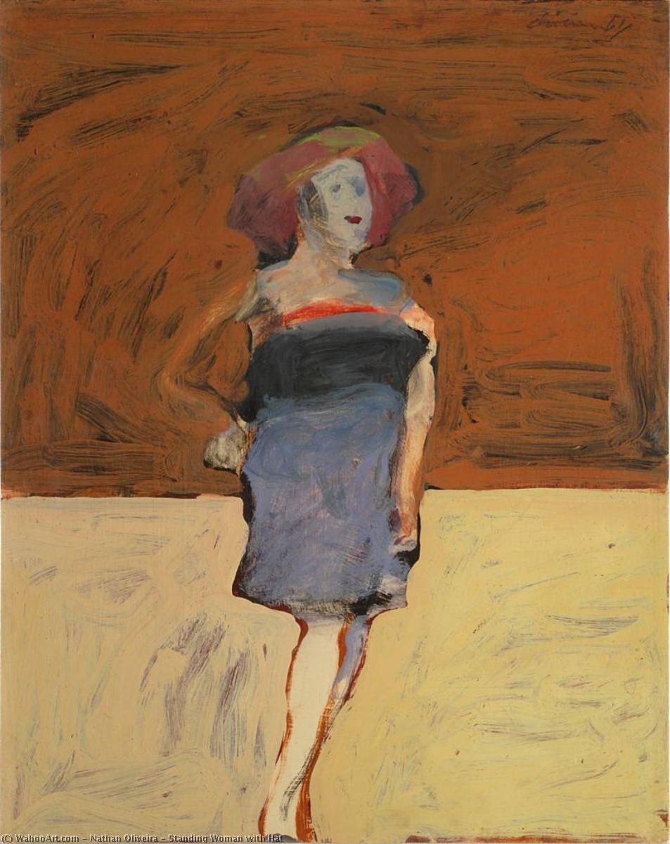 Standing Woman with Hat, 1961 by Nathan Oliveira (1928-2010, United ...