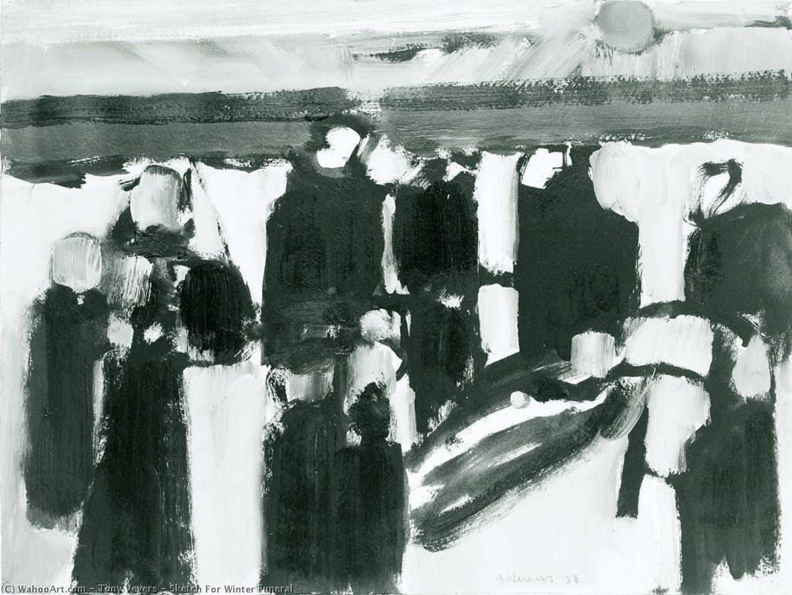 Sketch For Winter Funeral, 1958 by Tony Vevers (1926-2008) Tony Vevers ...