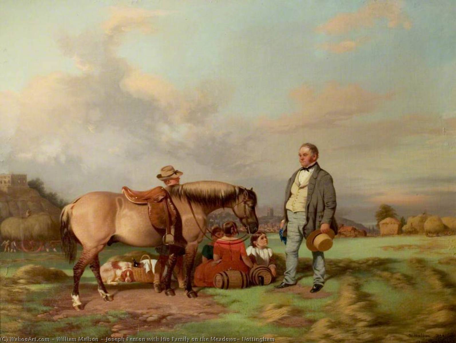 顺序 藝術再現 Joseph Fenton with his Family on the Meadows, Nottingham, 1840 ...