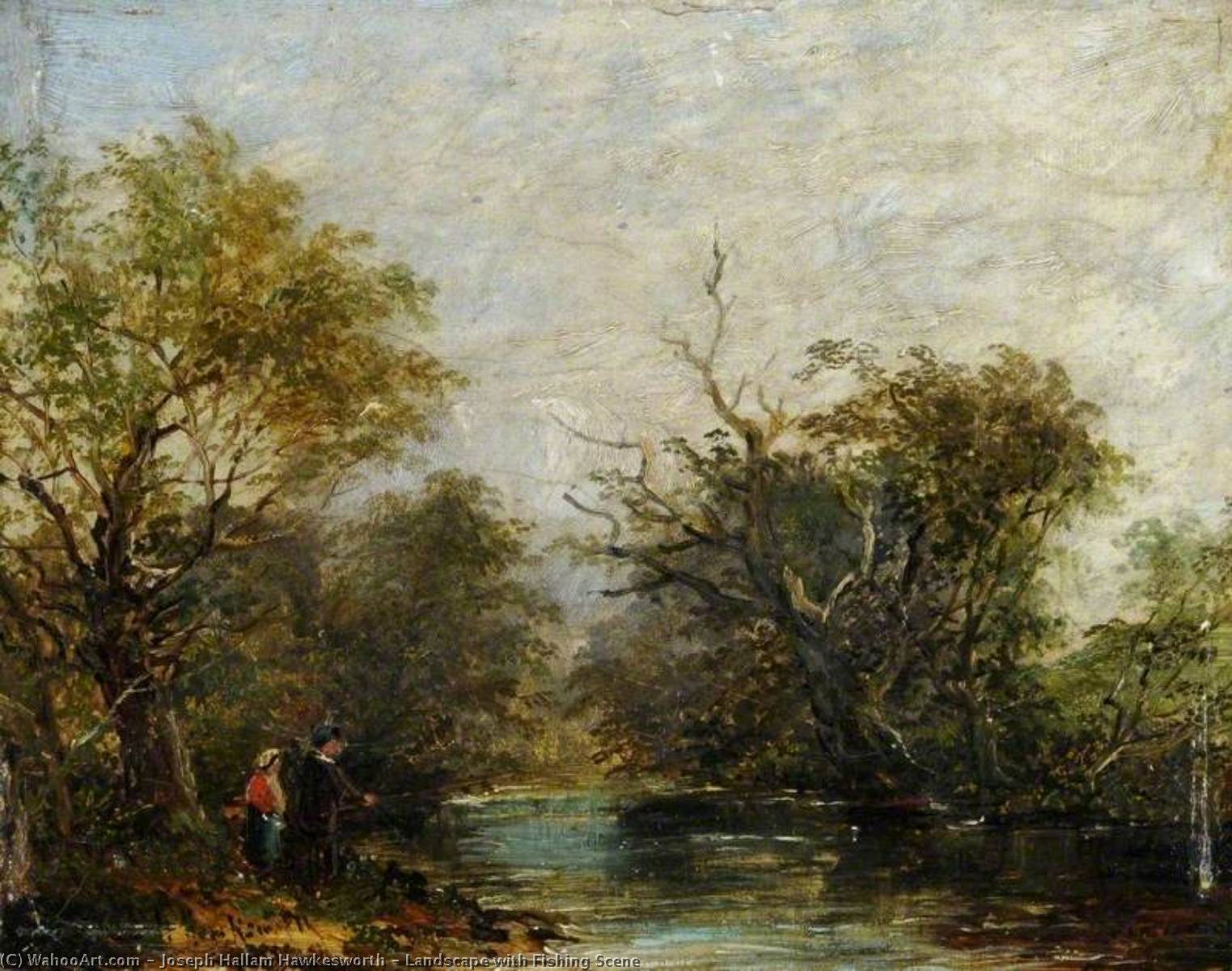 Order Artwork Replica Landscape with Fishing Scene, 1870 by Joseph ...