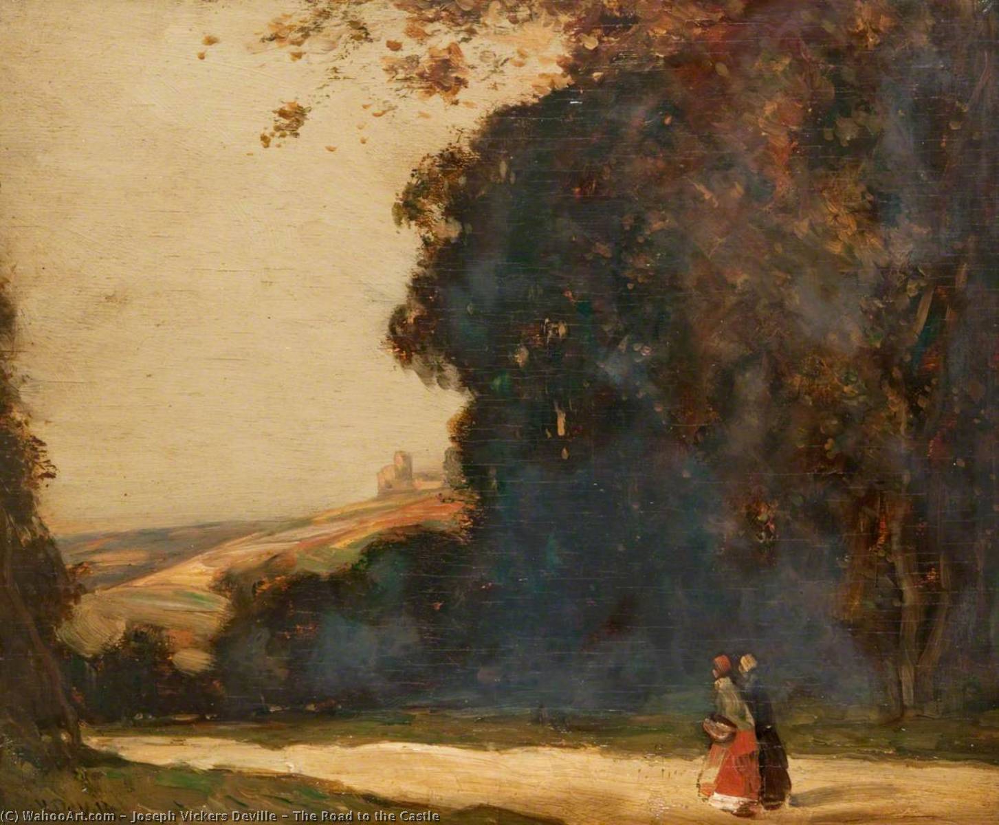 Oil Painting Replica The Road to the Castle by Joseph Vickers Deville ...